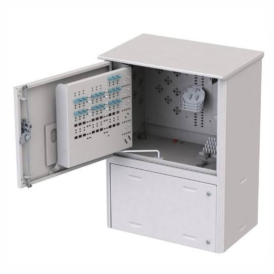 Fibre cabinet, single door, fully integrated 32 to 128 customer, 650W x ...