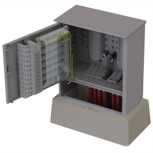 Fibre cabinet, single door, fully integrated 144 to 288 customer, 800W ...